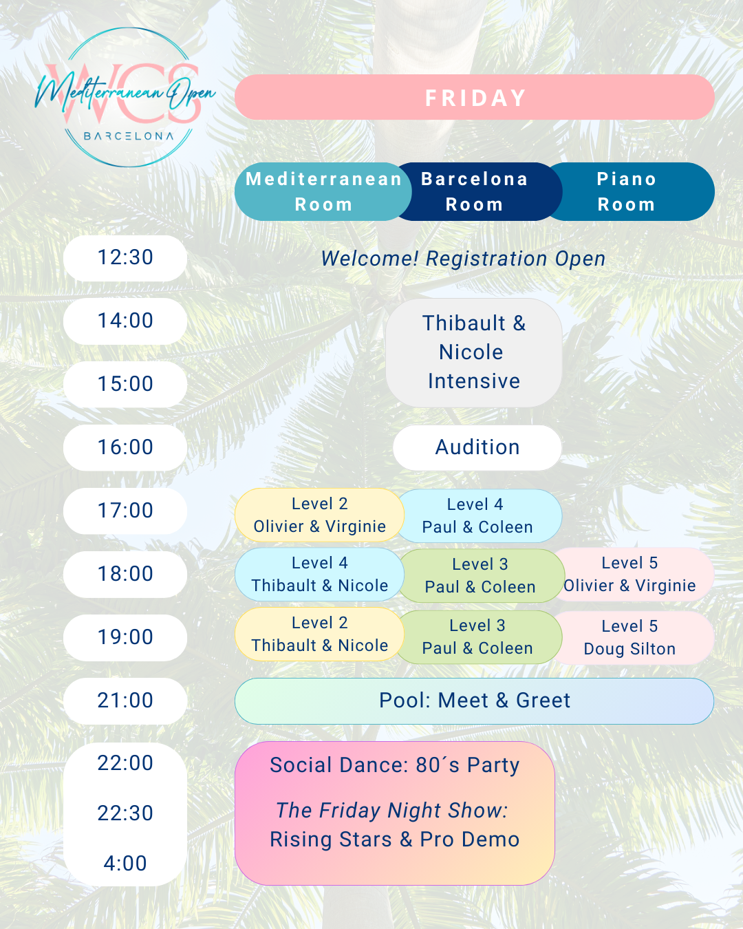 Schedule – Mediterranean Open WCS